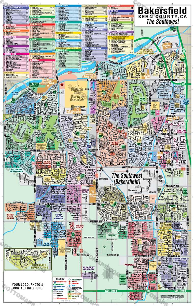 Kern County Maps, California – Otto Maps