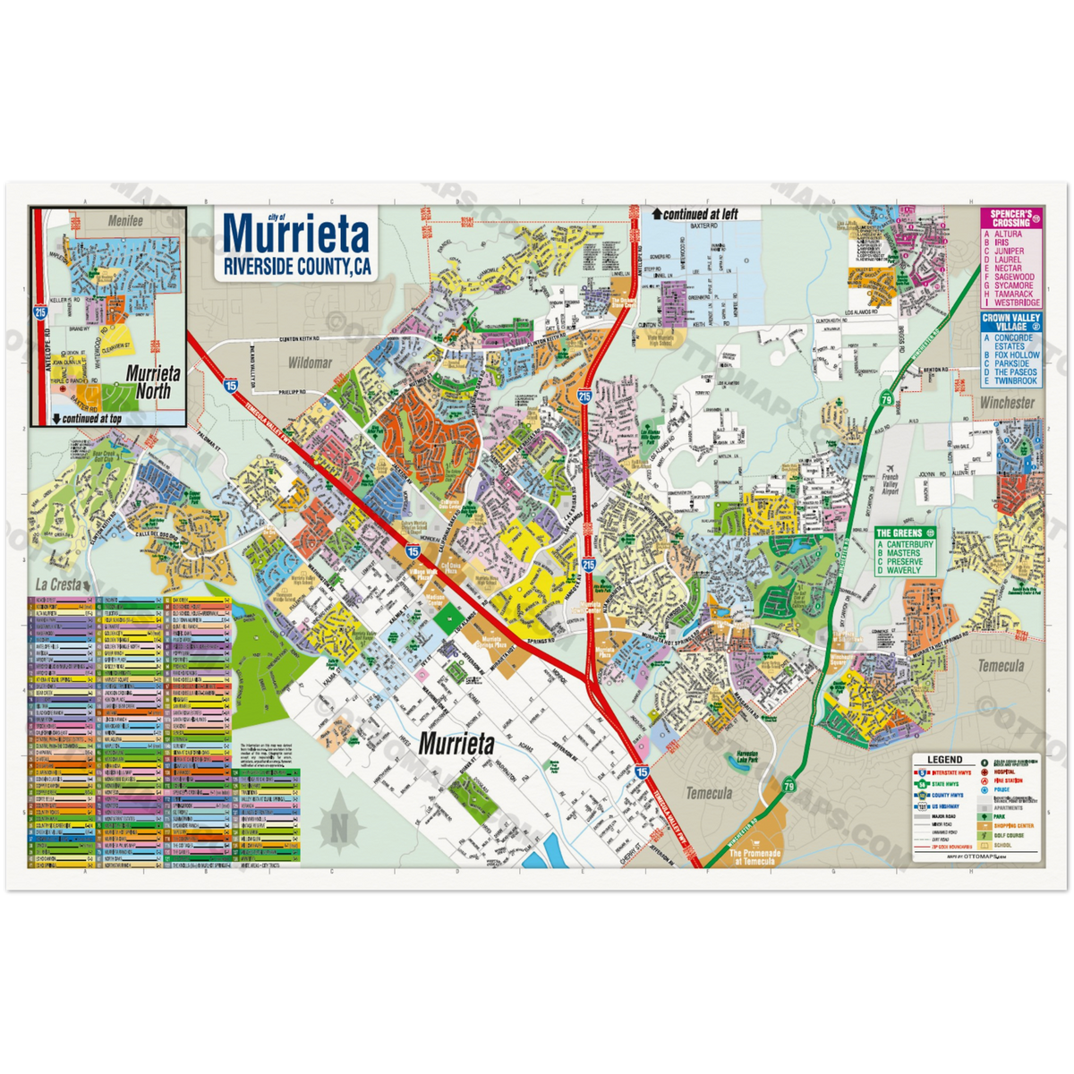 Murrieta Map, Riverside County, CA - POSTER PRINTS – Otto Maps