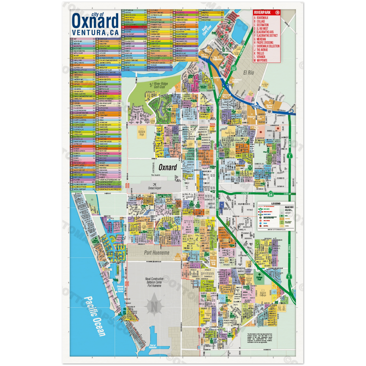 Oxnard Map, Ventura, CA - POSTER PRINTS – Otto Maps