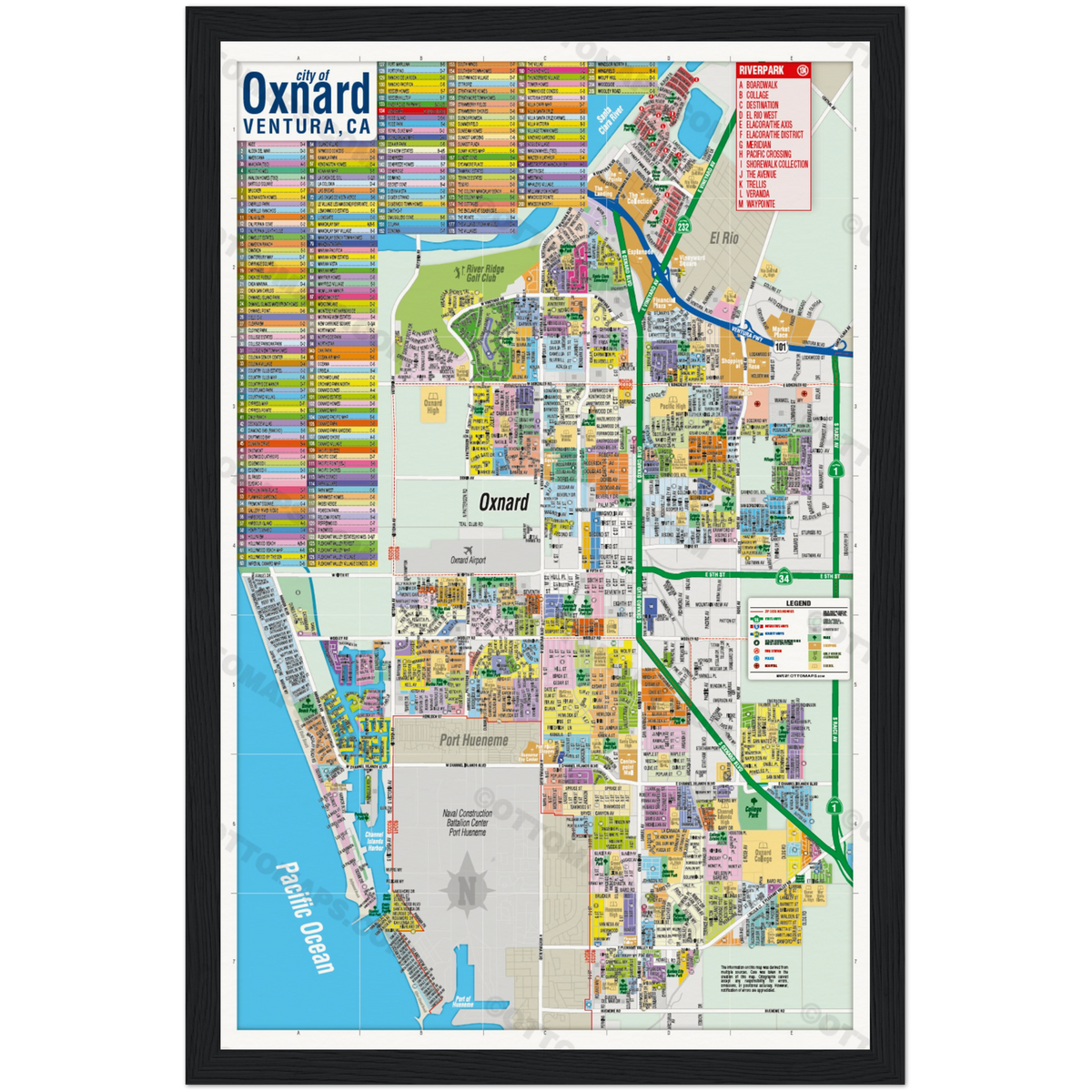 Oxnard Map, Ventura, CA - POSTER PRINTS – Otto Maps
