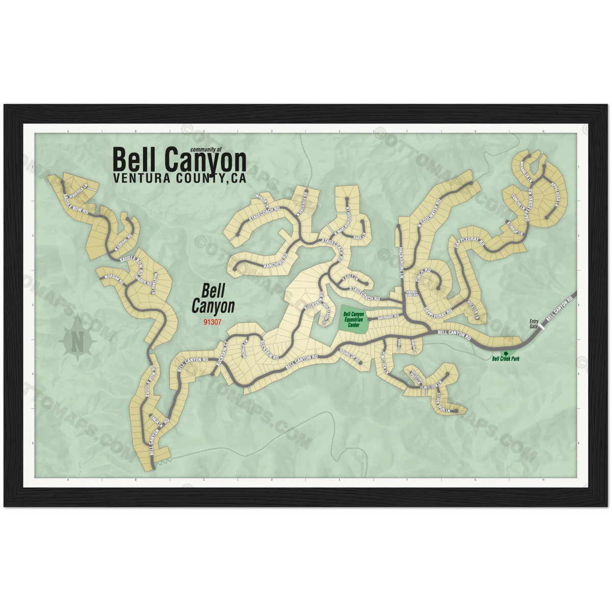 Bell Canyon Map - POSTER PRINTS – Otto Maps