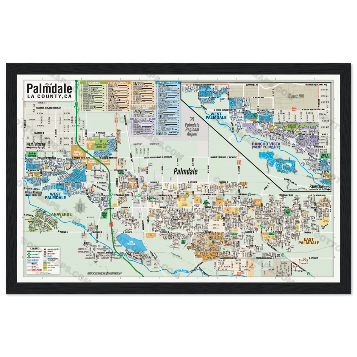 Palmdale Map, LA County - POSTER PRINTS – Otto Maps