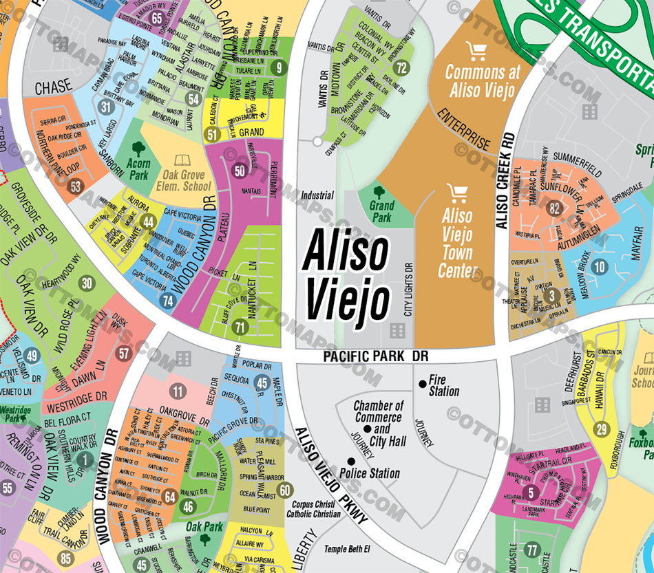 Aliso Viejo Map, Orange County, CA - FILES - PDF and AI, editable, lay ...