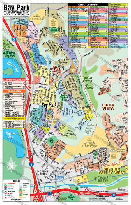 Bay Park Map, San Diego, CA - POSTER PRINTS – Otto Maps