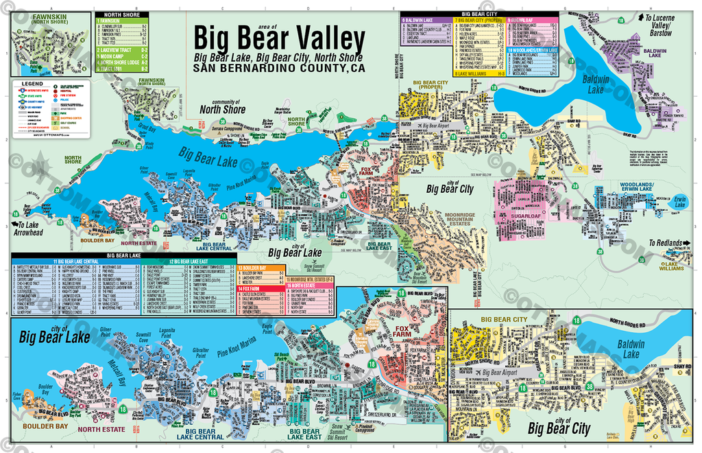 Big Bear Valley Map, San Bernardino County, CA - FILES - PDF and AI Fi ...