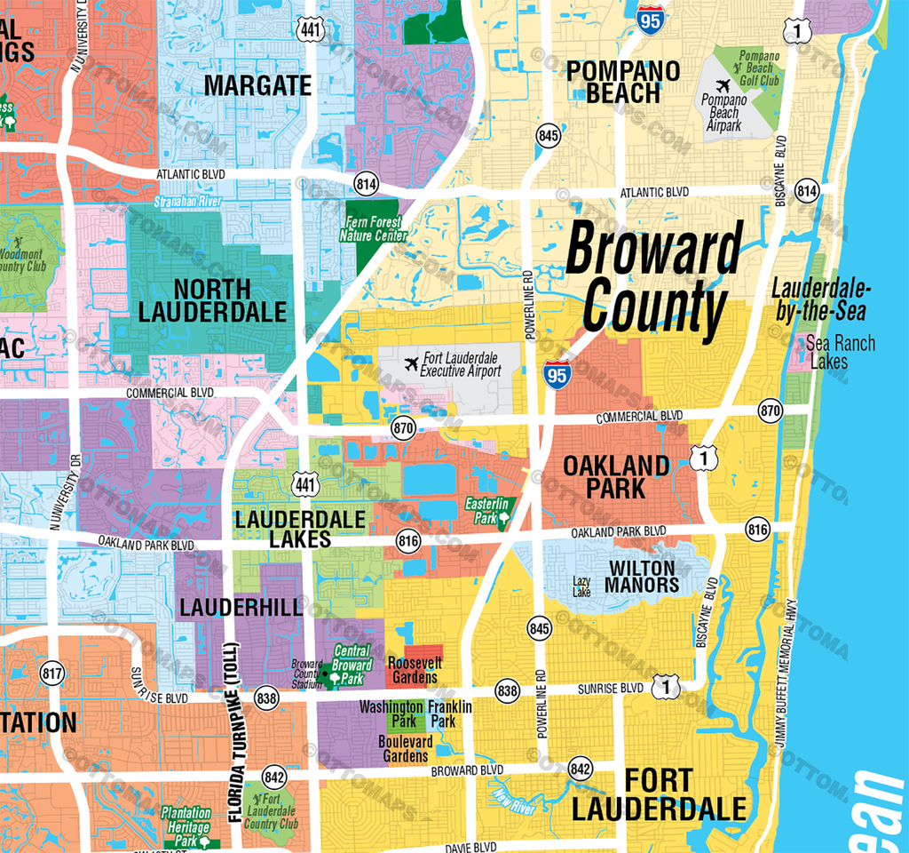 Broward County Map - FILES - PDF and AI – Otto Maps
