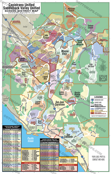 Capistrano Unified and Saddleback Unified School District Map – Otto Maps