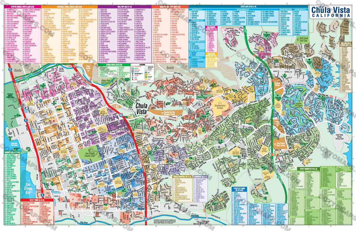 Chula Vista Map, San Diego County, CA - FILES - PDF and AI, editable ...