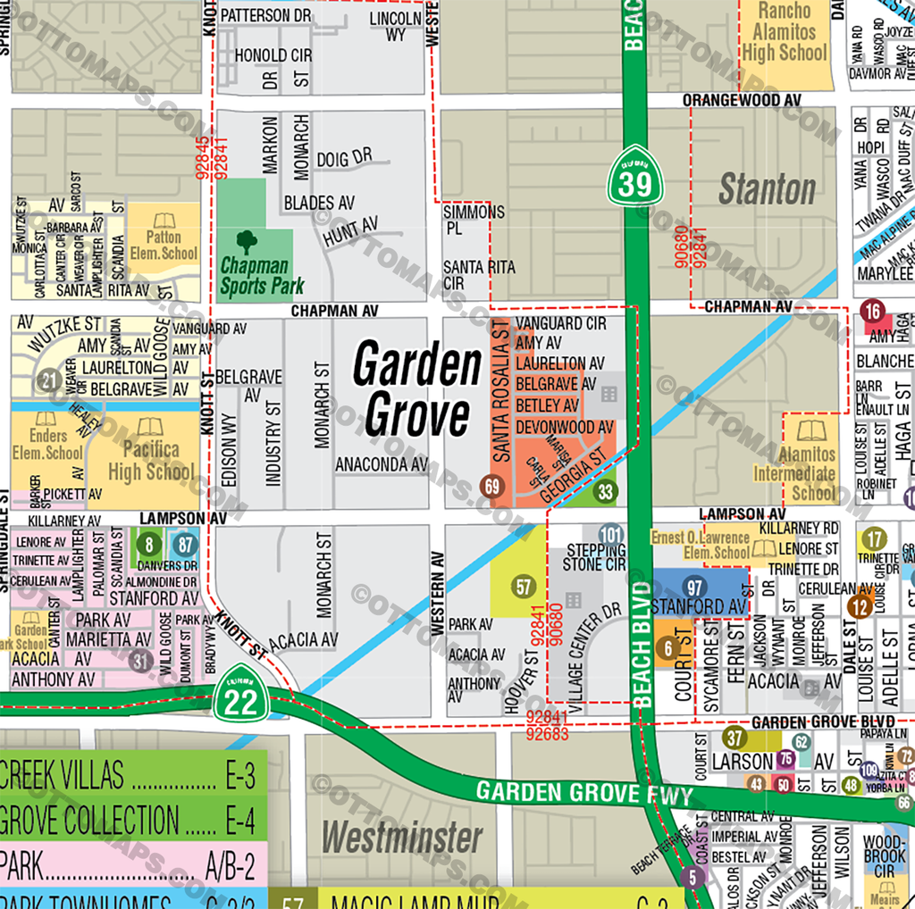 Garden Grove Map, Orange County, CA - FILES - PDF and AI editable, vec ...