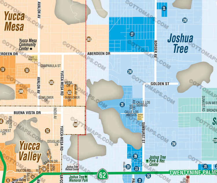 Joshua Tree Gateway Communities Map - Yucca Valley, Yucca Mesa, Joshua ...