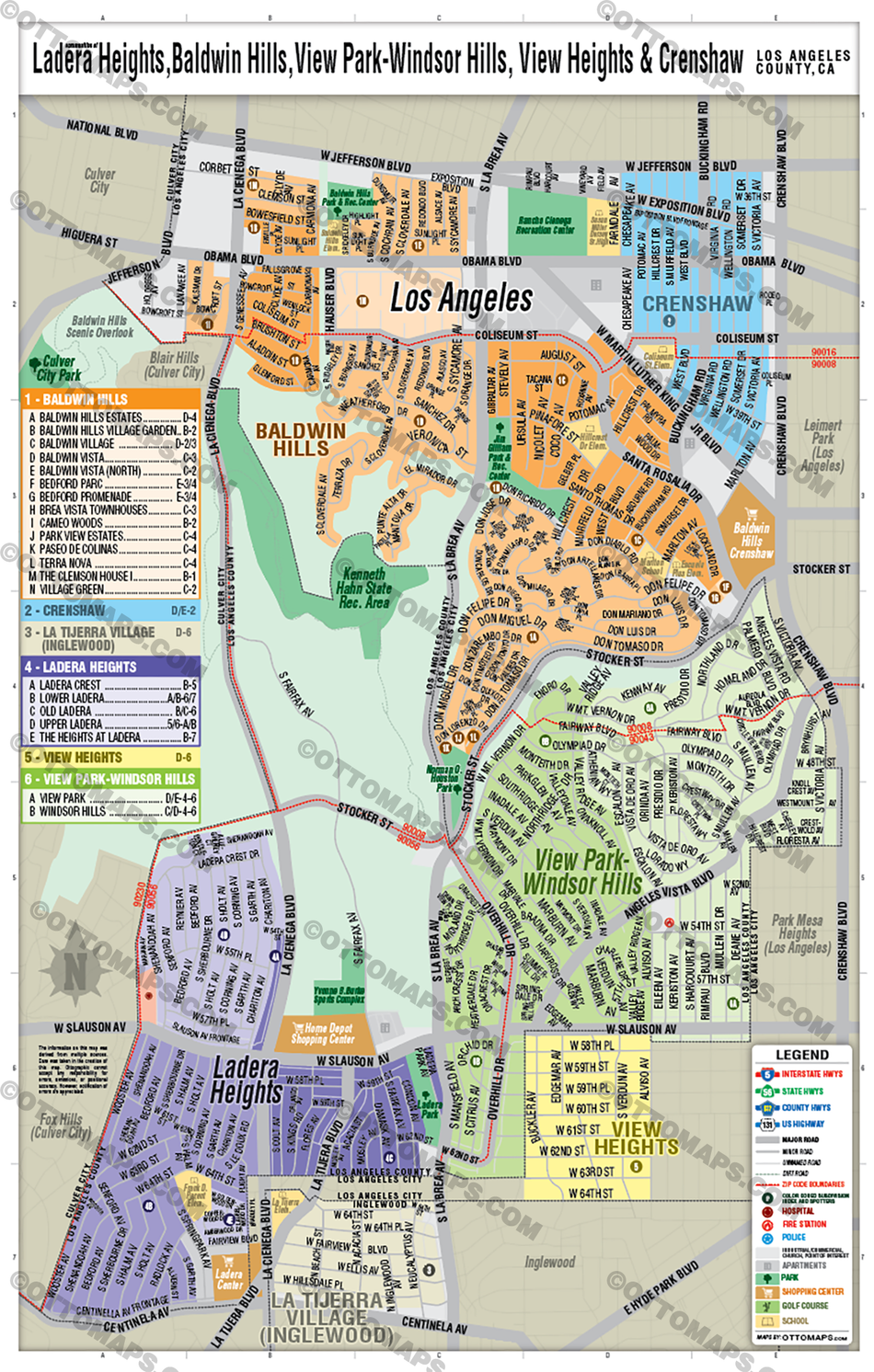 Ladera Heights, Baldwin Hills, View Park-Windsor Hills, View Heights a ...