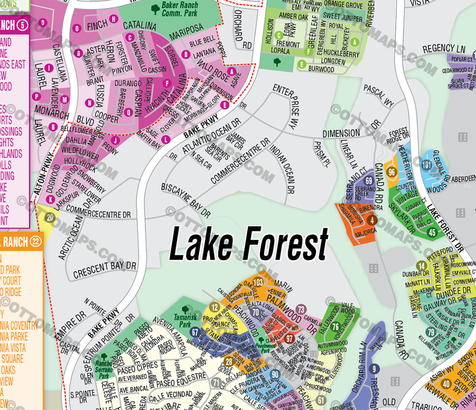 Lake Forest Map, Orange County, CA - FILES - PDF and AI, editable, vec – Otto Maps
