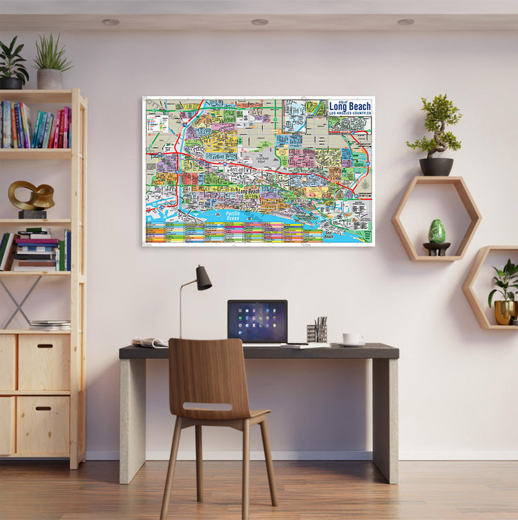 Long Beach Map, Los Angeles County, CA - POSTER PRINTS – Otto Maps