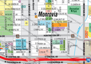 Monrovia Map - Los Angeles County, CA – Otto Maps