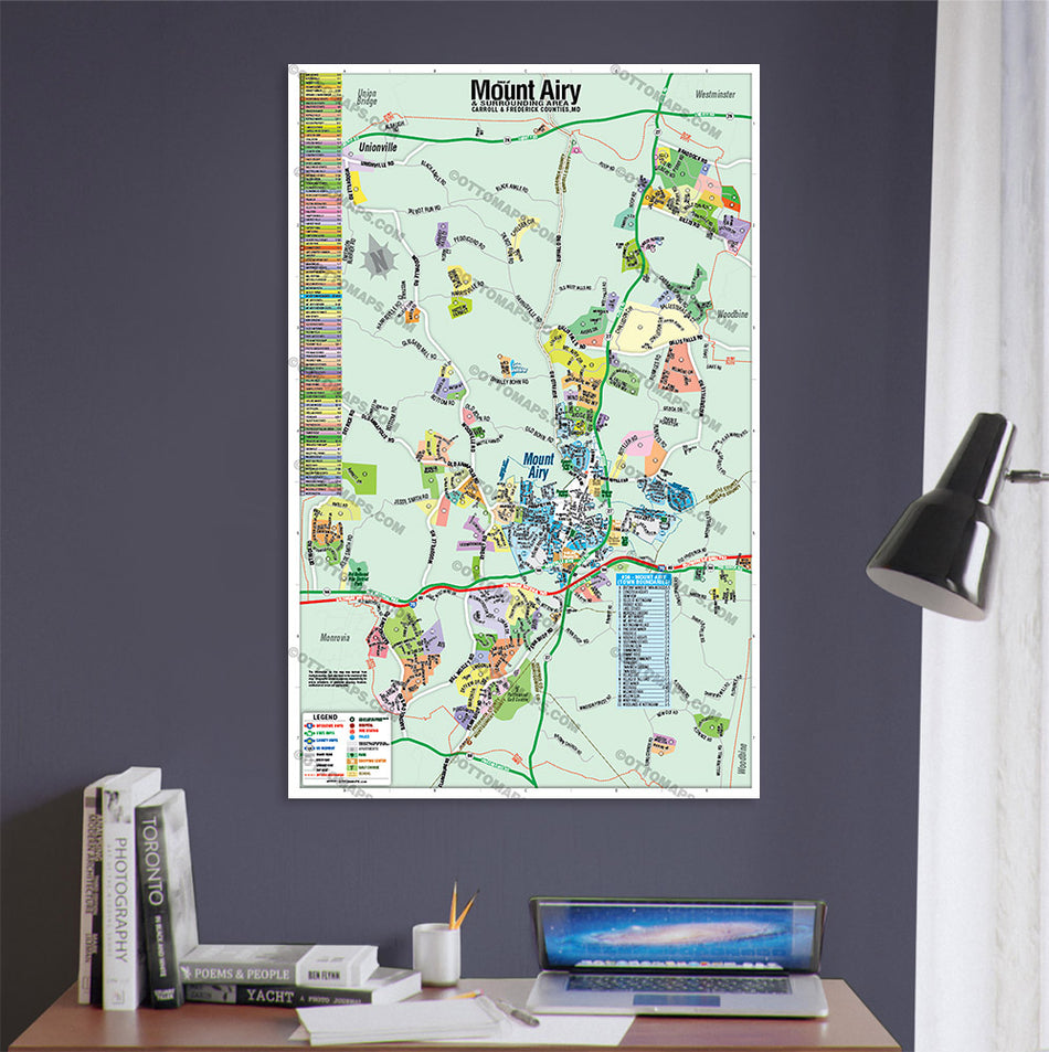Mt Airy Map, Frederick County, MD - POSTER PRINTS – Otto Maps