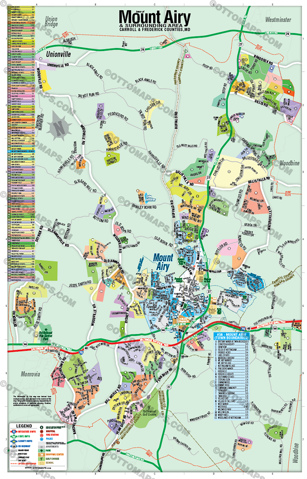 Mt Airy Map, Frederick County, MD - POSTER PRINTS – Otto Maps