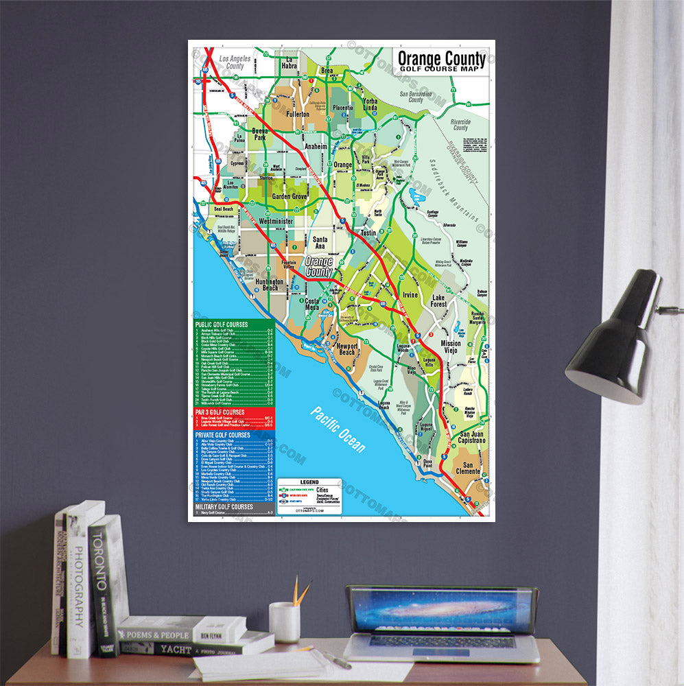 Orange County Golf Map - POSTER PRINTS – Otto Maps