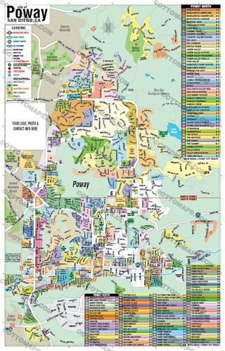 Poway Map, San Diego County - POSTER PRINTS – Otto Maps