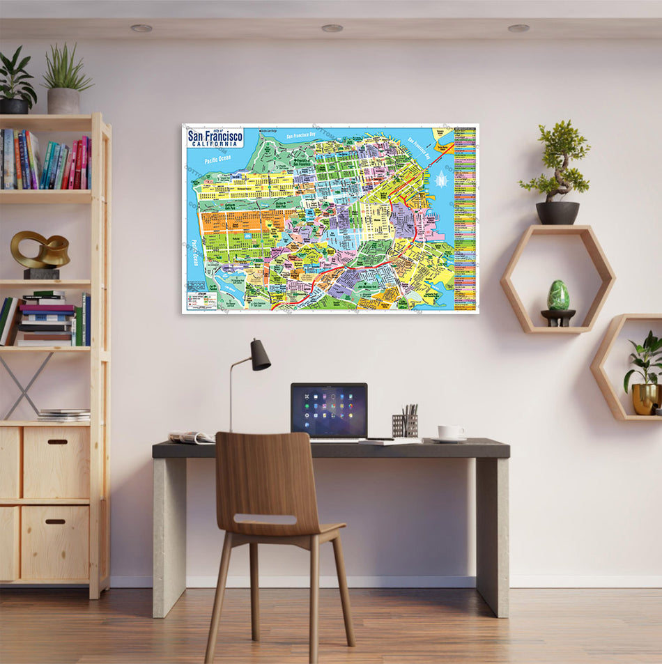 San Francisco Map with Neighborhood Boundaries - POSTER PRINTS – Otto Maps