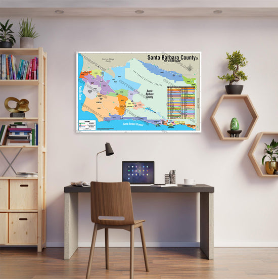 Santa Barbara County Zip Code Map, CA - POSTER PRINTS – Otto Maps