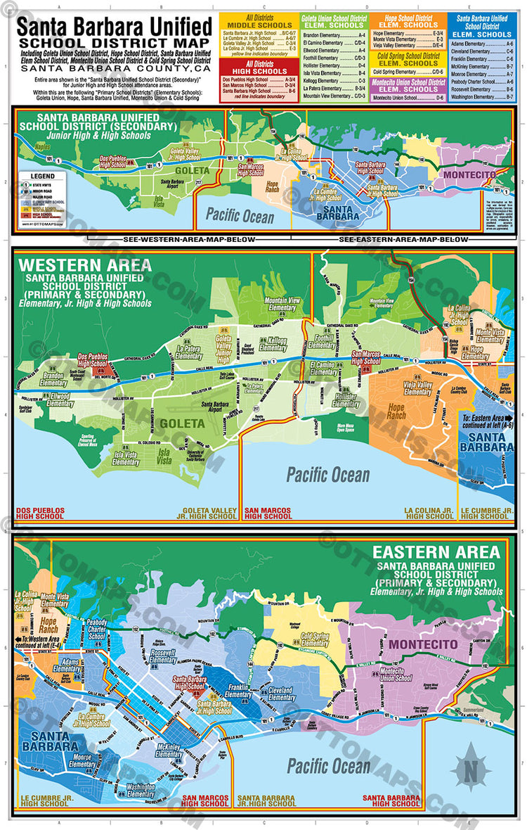 Santa Barbara Unified School District Map - FILES - PDF and AI, editab ...