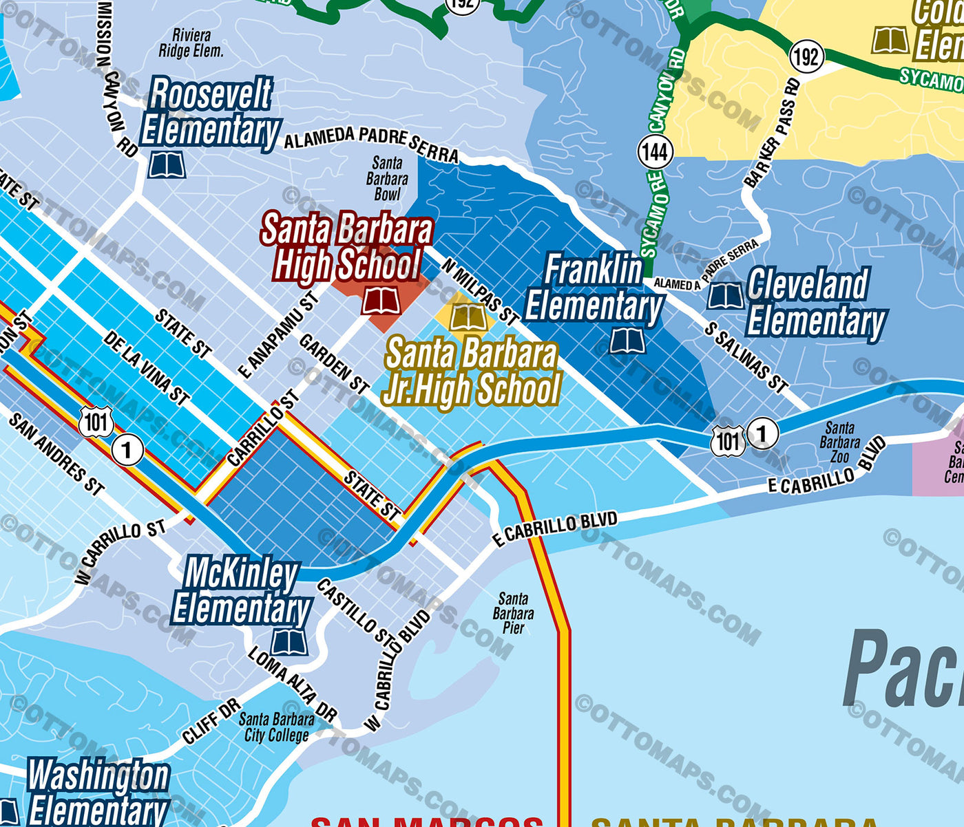 Santa Barbara Unified School District Map - FILES - PDF and AI, editab ...
