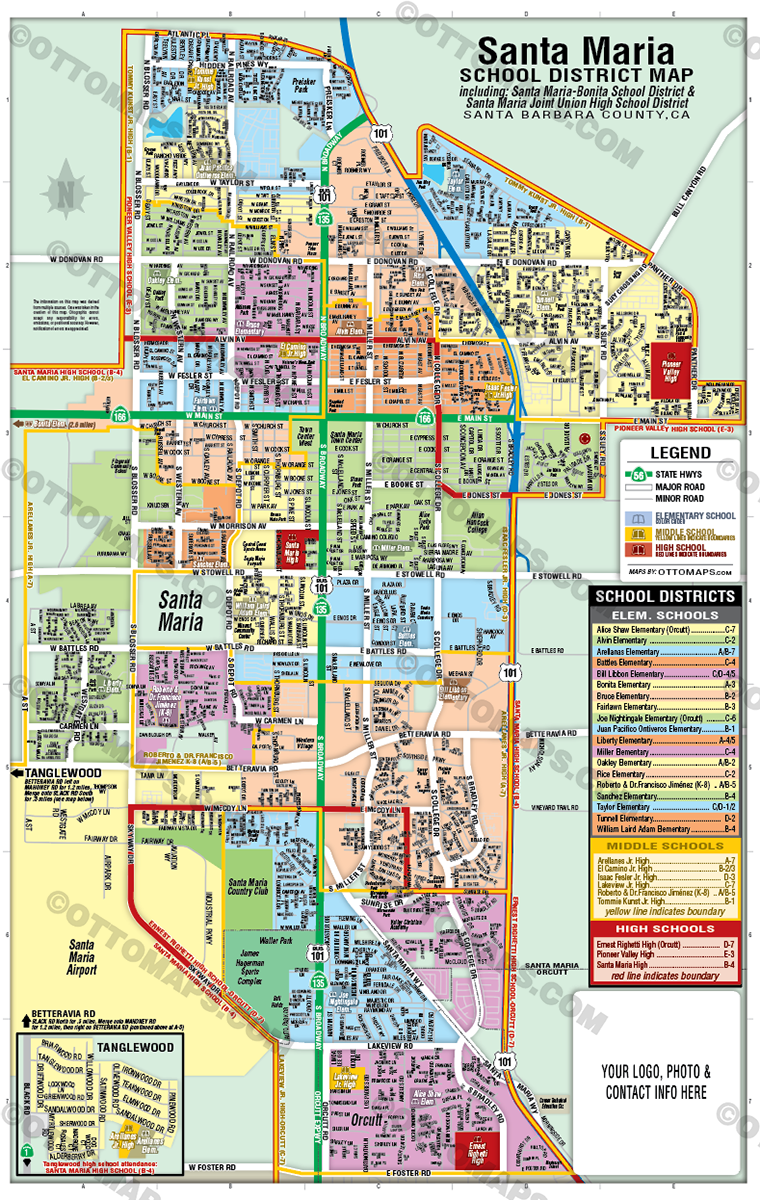 Santa Maria School District Map, Santa Barbara County, CA - FILES - PD ...