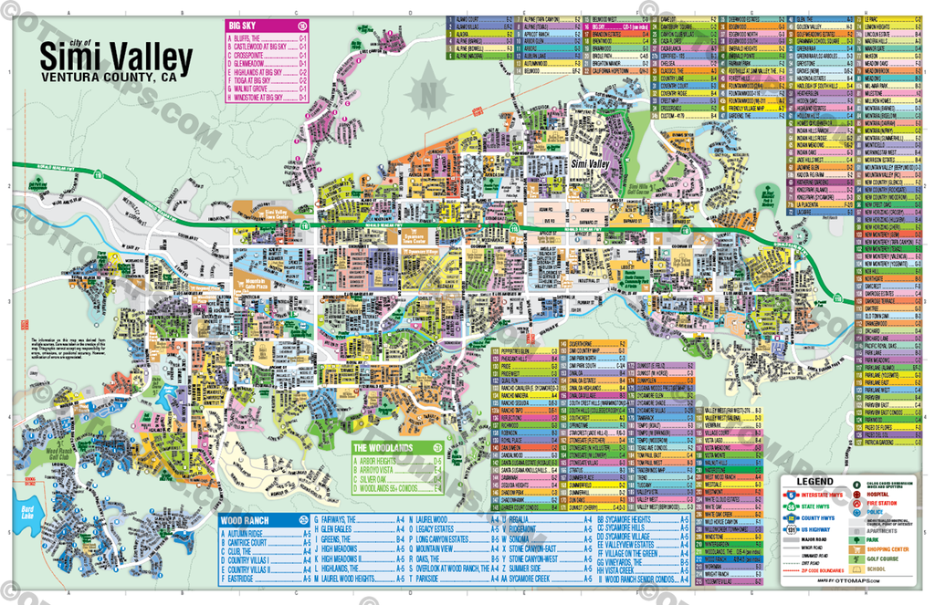 Simi Valley Map, Ventura County, CA - POSTER PRINTS – Otto Maps