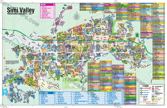 Simi Valley Map, Ventura County, CA - POSTER PRINTS – Otto Maps