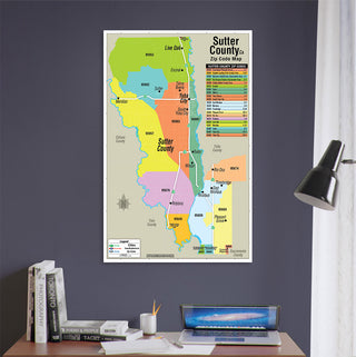 Sutter County Zip Code Map - POSTER PRINTS – Otto Maps