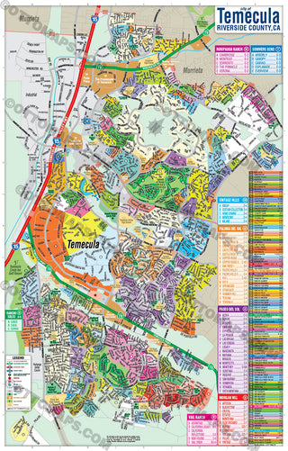 Temecula Map, Riverside County, CA - FILES - PDF and AI, editable, vec ...