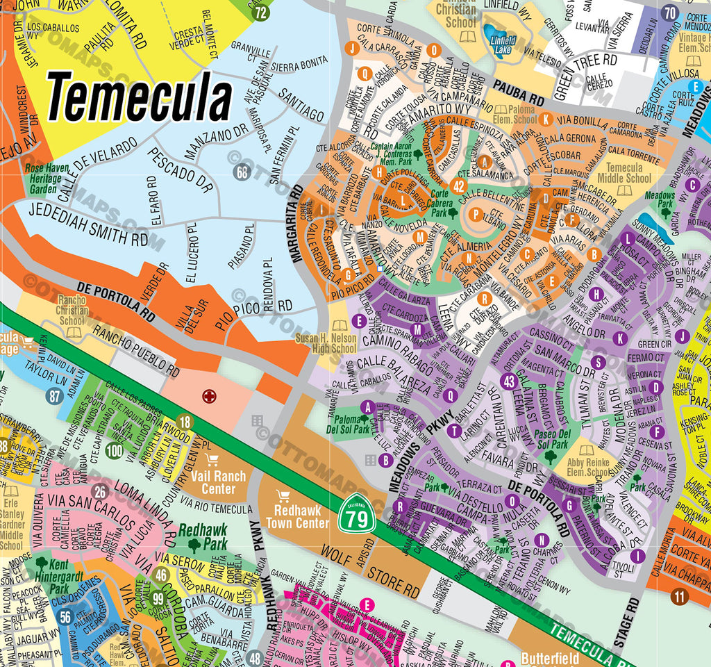 Temecula Map, Riverside County, CA - FILES - PDF and AI, editable, vec ...