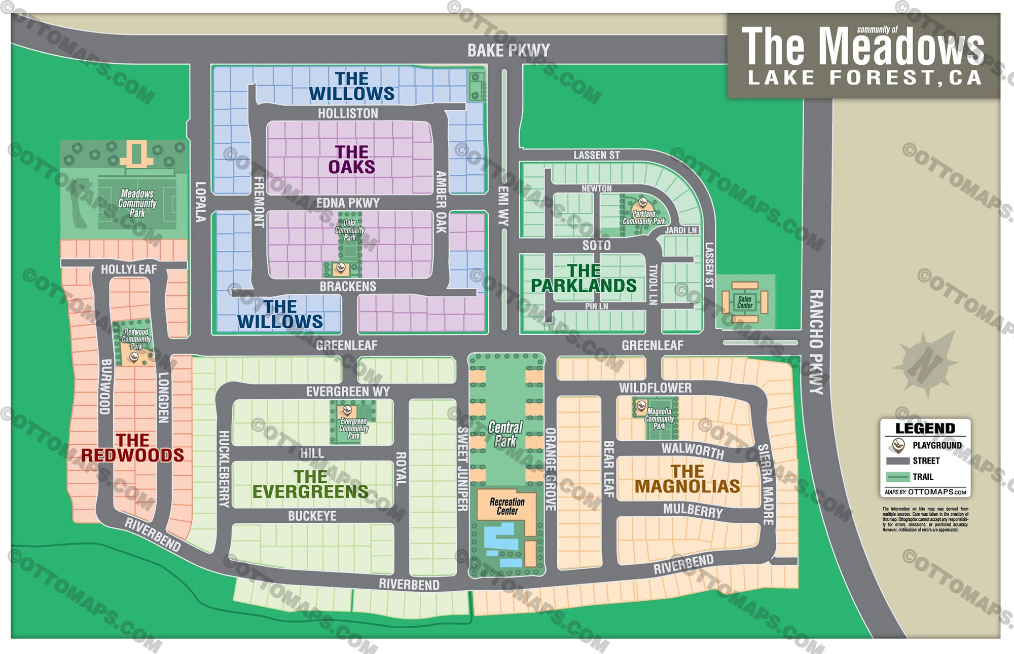 The Meadows Map, Lake Forest, CA - FILES - PDF and AI, editable, vecto ...