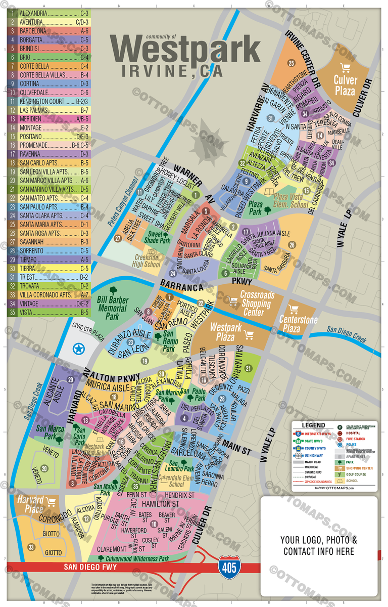 Westpark Map, Irvine, CA – Otto Maps