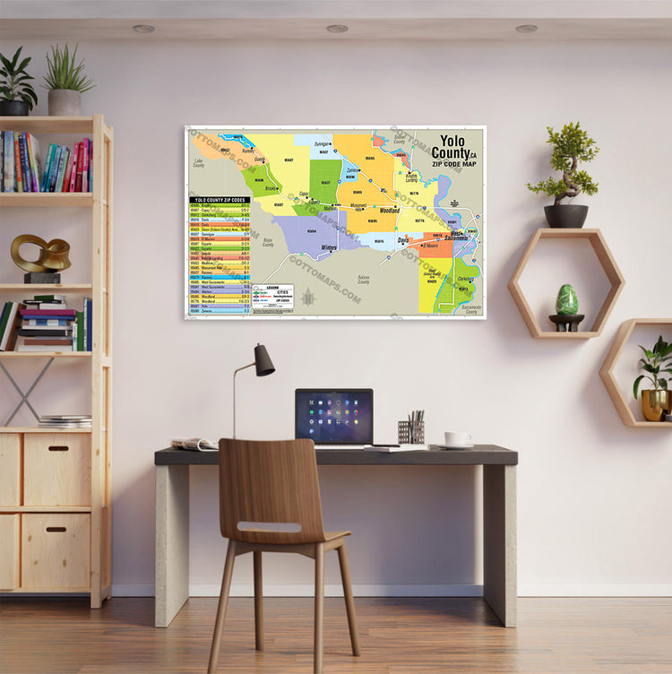Yolo County Zip Code Map - POSTER PRINTS – Otto Maps