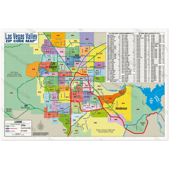 Las Vegas Valley Zip Code Map - POSTER PRINTS – Otto Maps