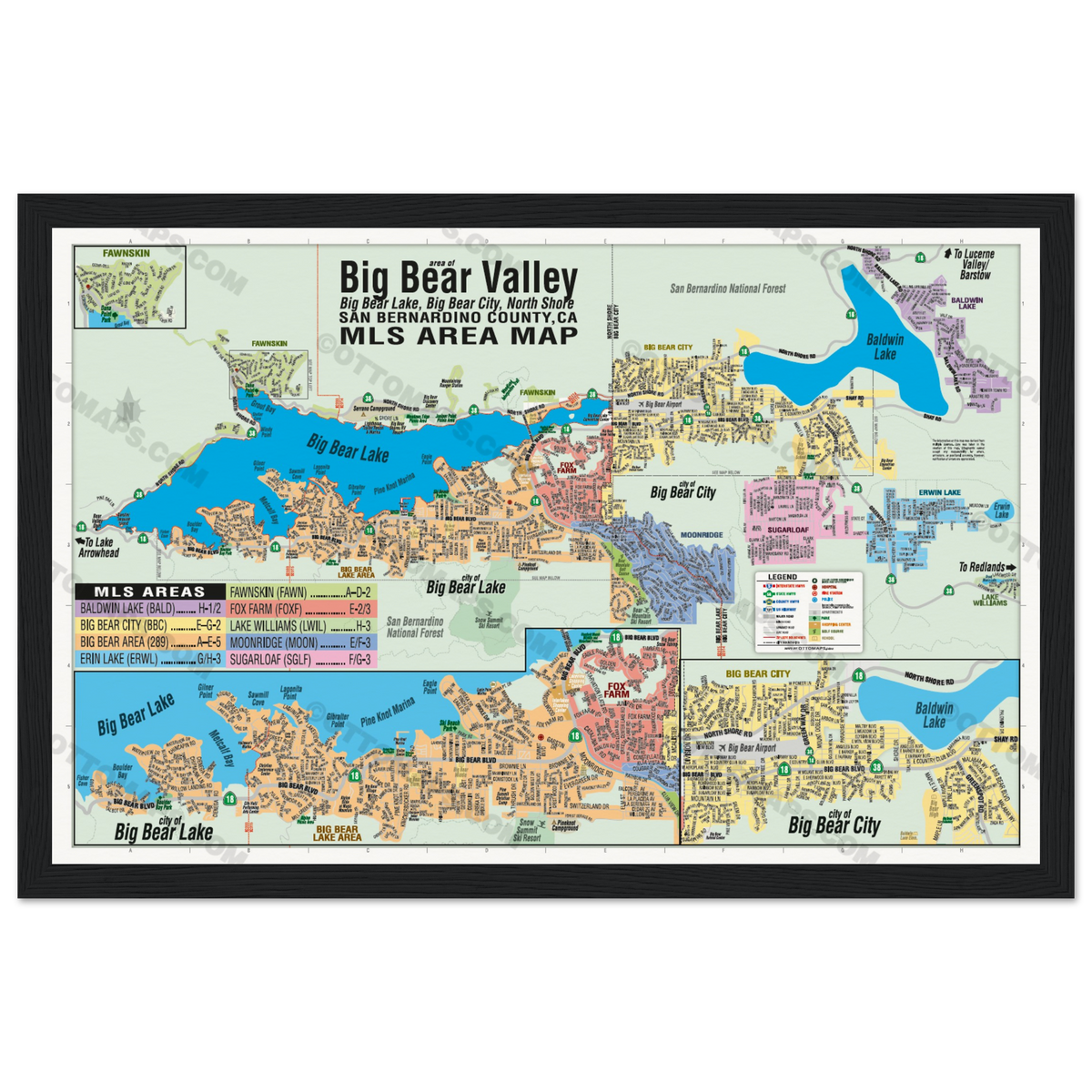 Big Bear Valley MLS Area Map - POSTER PRINTS – Otto Maps