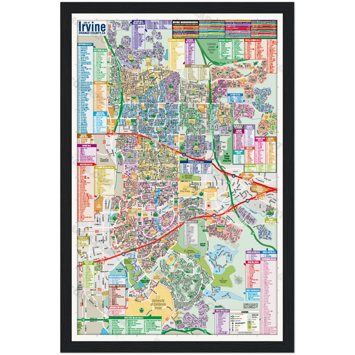 Irvine Map, Orange County, CA - POSTER PRINTS – Otto Maps