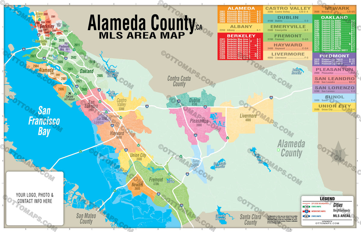 Alameda County MLS Area Map - California – Otto Maps