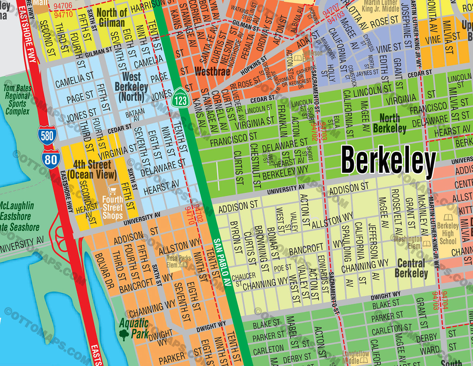 Berkley Map - PDF, vector, royalty free – Otto Maps