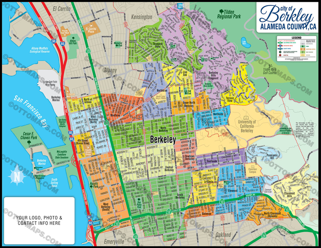 Berkley Map - PDF, vector, royalty free – Otto Maps