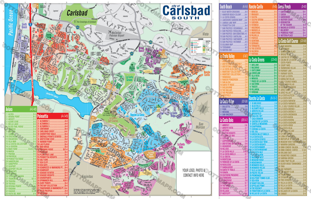 Carlsbad Map - FULL, San Diego County, CA – Otto Maps