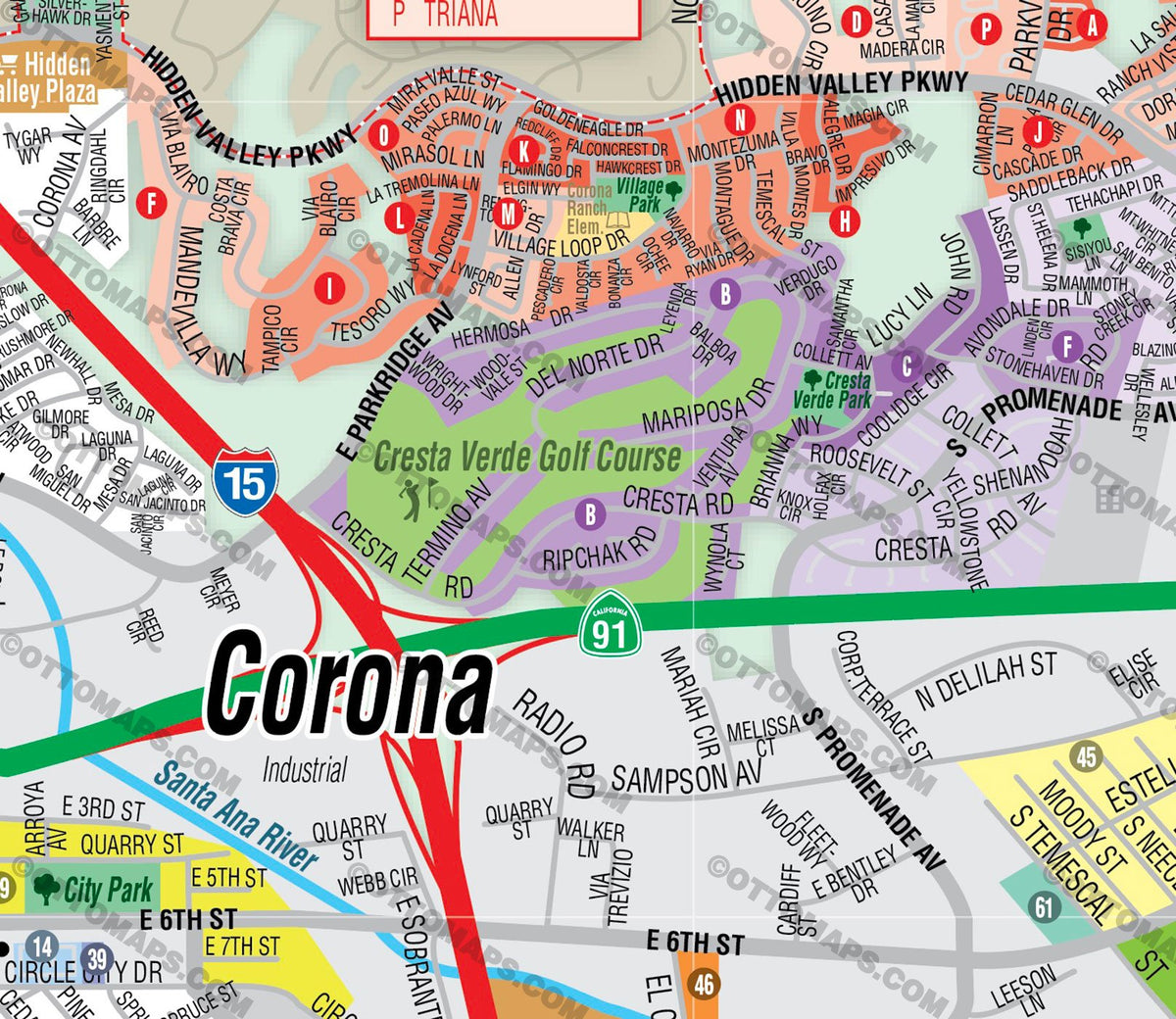 Corona Map with Temescal Valley Map - FILES - PDF and AI, editable, ve ...