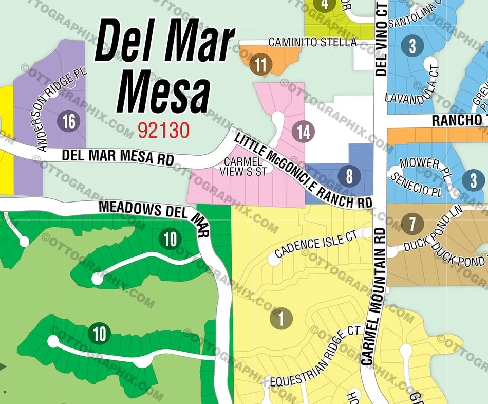 Del Mar Mesa Map, San Diego County, CA - FILES - PDF and AI, editable ...