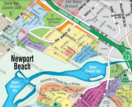 Newport Beach Map with Crystal Cove, Orange County, CA - FILES - PDF a ...