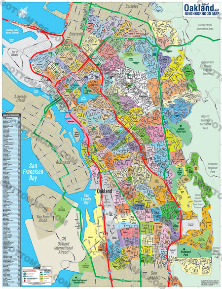 Oakland Map - PDF, vector, royalty free – Otto Maps