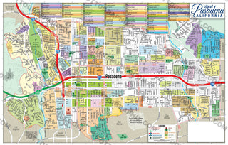 Pasadena Map, Los Angeles County, CA - FILES - PDF and AI, editable, v ...