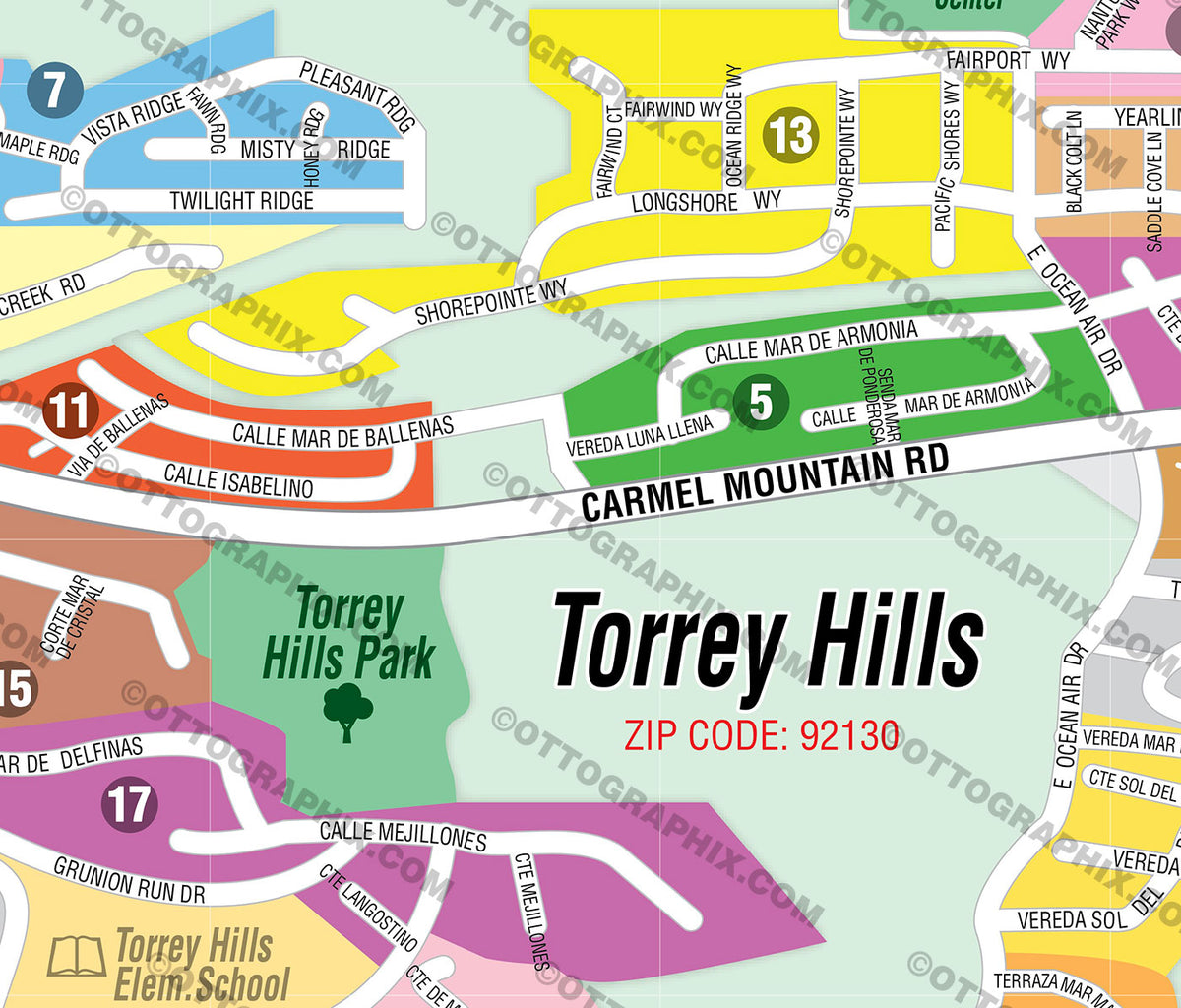 Torrey Hills Map, San Diego County, CA – Otto Maps