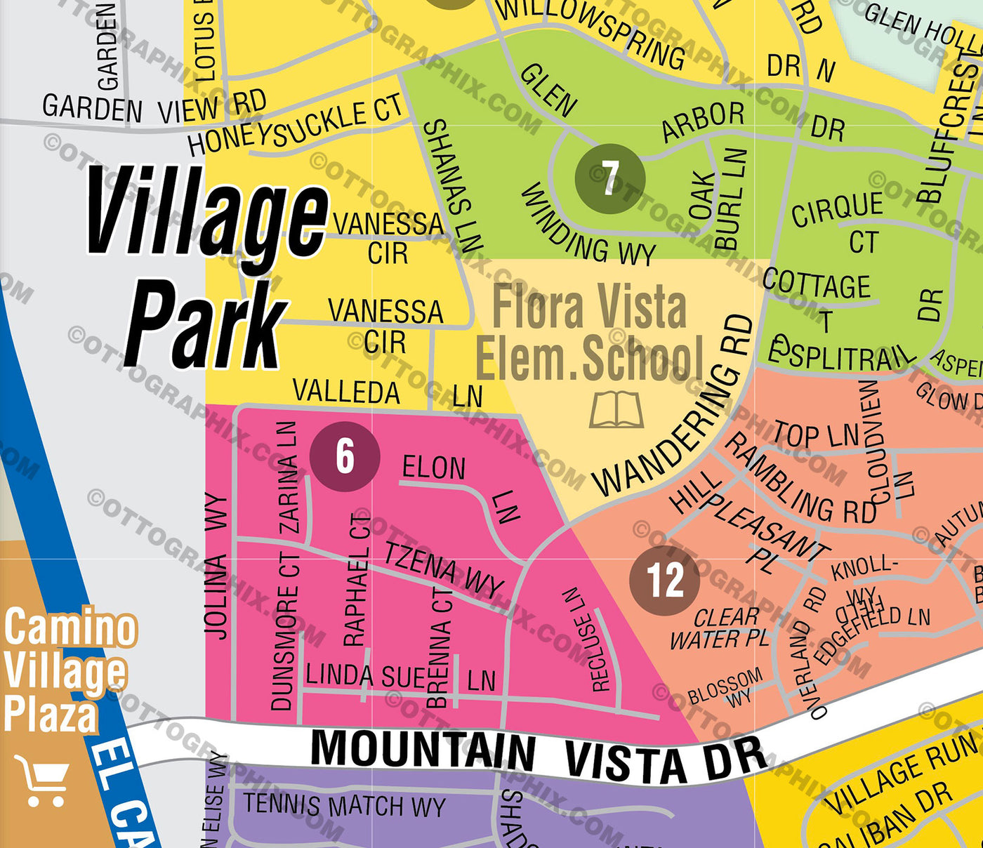 Village Park Map, San Diego County, CA - FILES - PDF and AI, editable ...